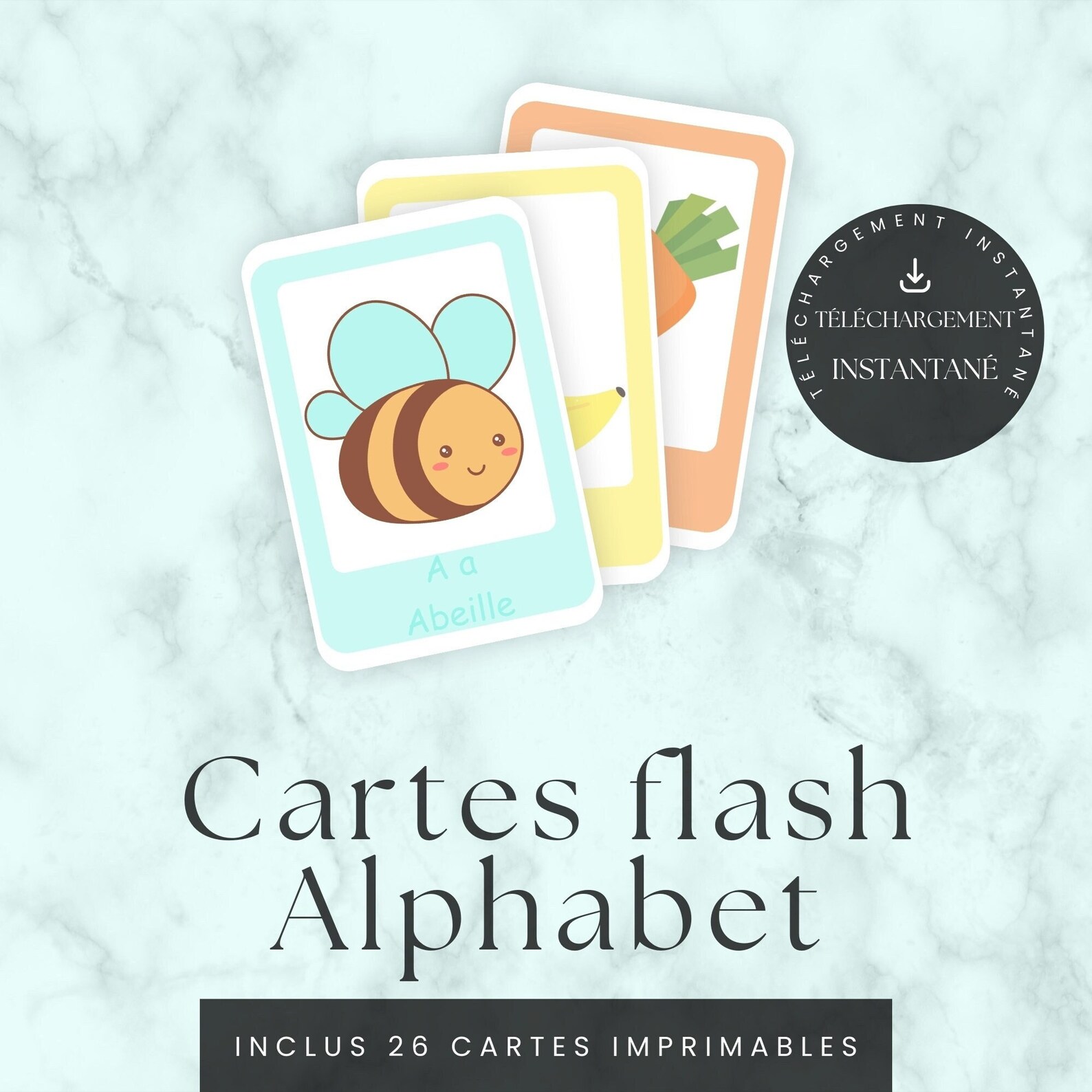 French Alphabet Flashcards, Digital Download, Montessori, Printable ...