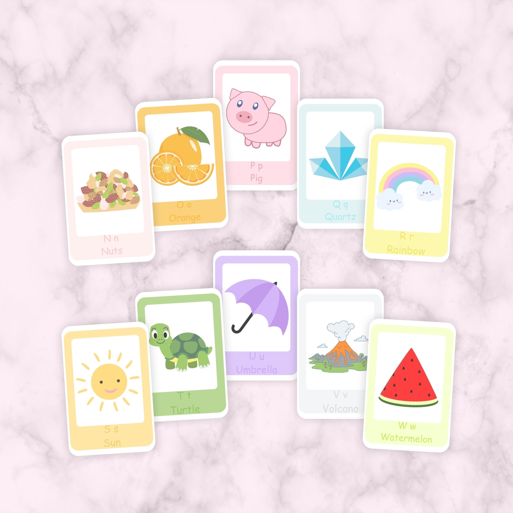 Printable Alphabet Flash Cards, Toddlers Preschool Early Learning ...