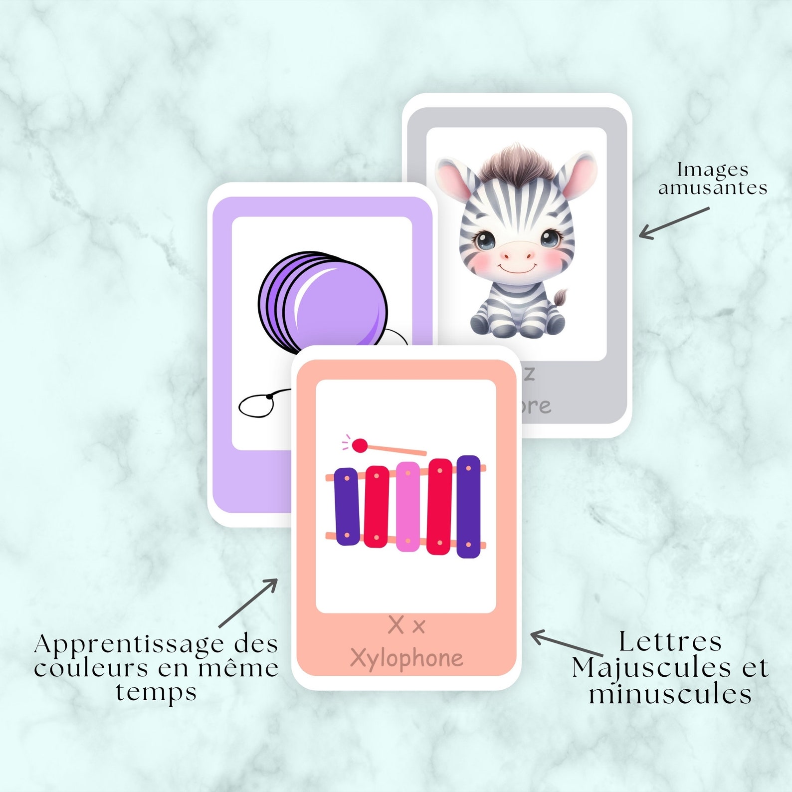 French Alphabet Flashcards, Digital Download, Montessori, Printable ...