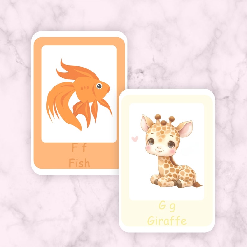 Printable Alphabet Flash Cards, Toddlers Preschool Early Learning ...