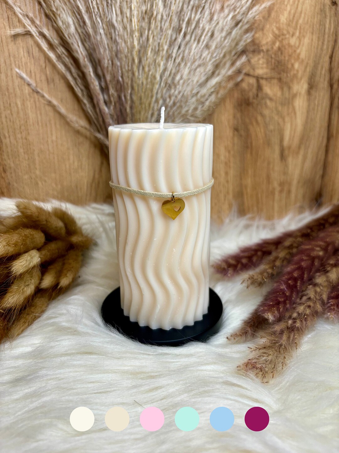 Candle Column waves - Etsy