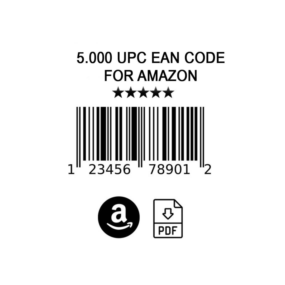 5.000 Digital UPC/EAN Codes for Uploading Products on Amazon - Quick ...