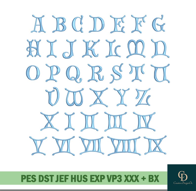 Bundle of 180 Embroidery Fonts, Native BX Files, Bestselling Fonts ...