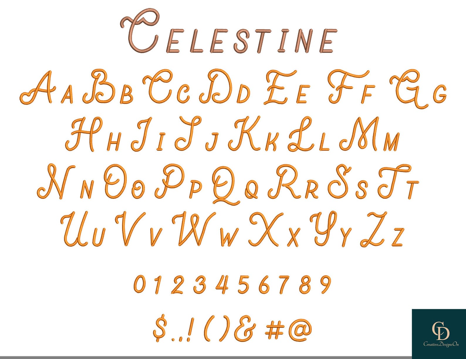 8 Boho Script Machine Embroidery Fonts: BX, PES, DST (instant Download ...