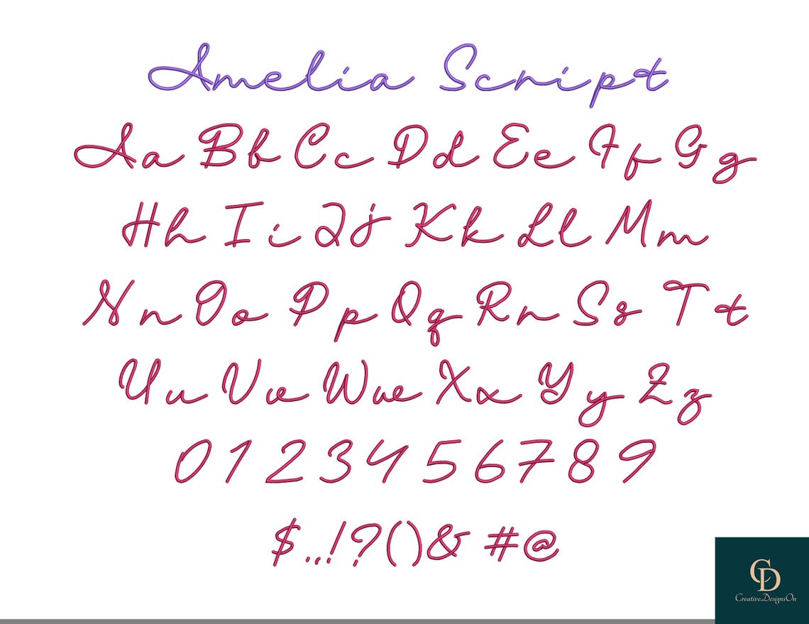 8 Boho Script Machine Embroidery Fonts: BX, PES, DST (instant Download ...