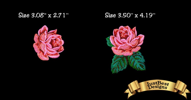 Rose Embroidery Designs: Floral Machine Embroidery Files (digital ...