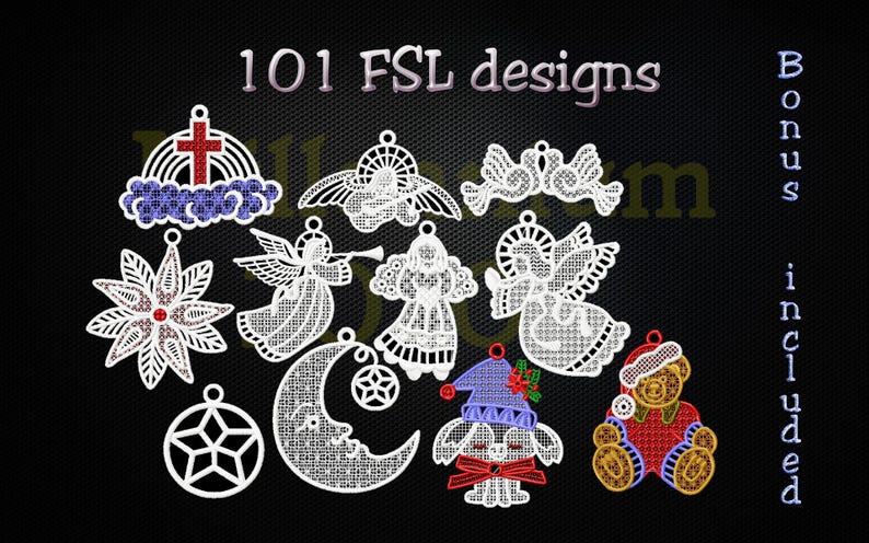 Christmas Embroidery Designs, FSL Embroidery, Christmas Free Standing ...