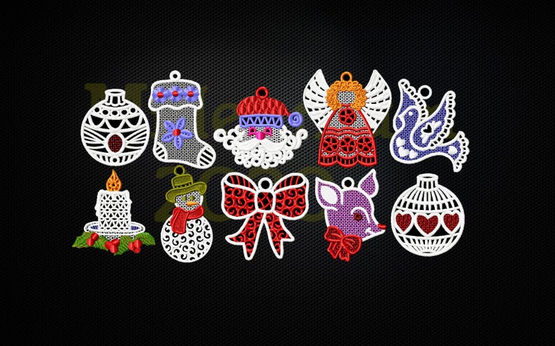 Christmas Embroidery Designs, FSL Embroidery, Christmas Free Standing ...