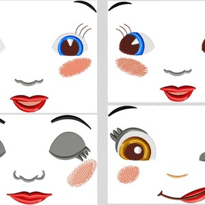 22 Doll Face Embroidery Designs: 4x4 5x7 Hoop (instant Download) - Etsy