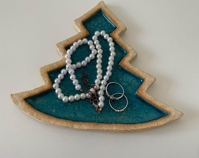 Christmas Tree Clay Trinket Dish – Handmade Glazed Holiday Decor ...