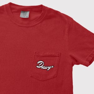 Georgia Bulldogs Vintage Pocket T-shirt, Red Relaxed Fit, Dawgs Tee ...