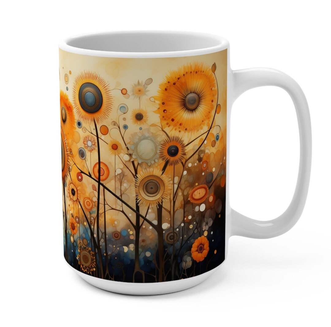 Sunflower Mug, Spring Flowers Coffee Cup, Wildflowers, Botanical Garden ...