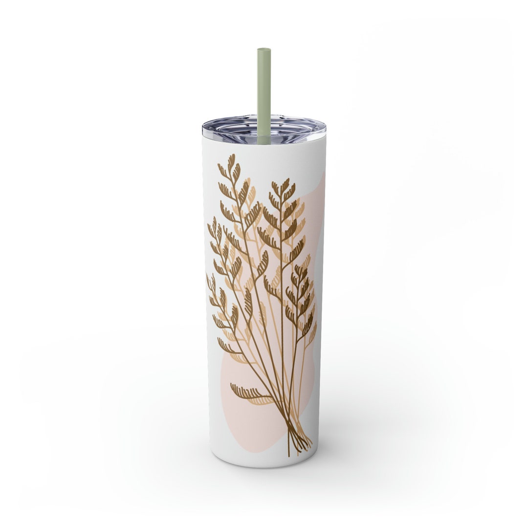 Aesthetic Skinny Tumbler With Straw 20oz - Etsy