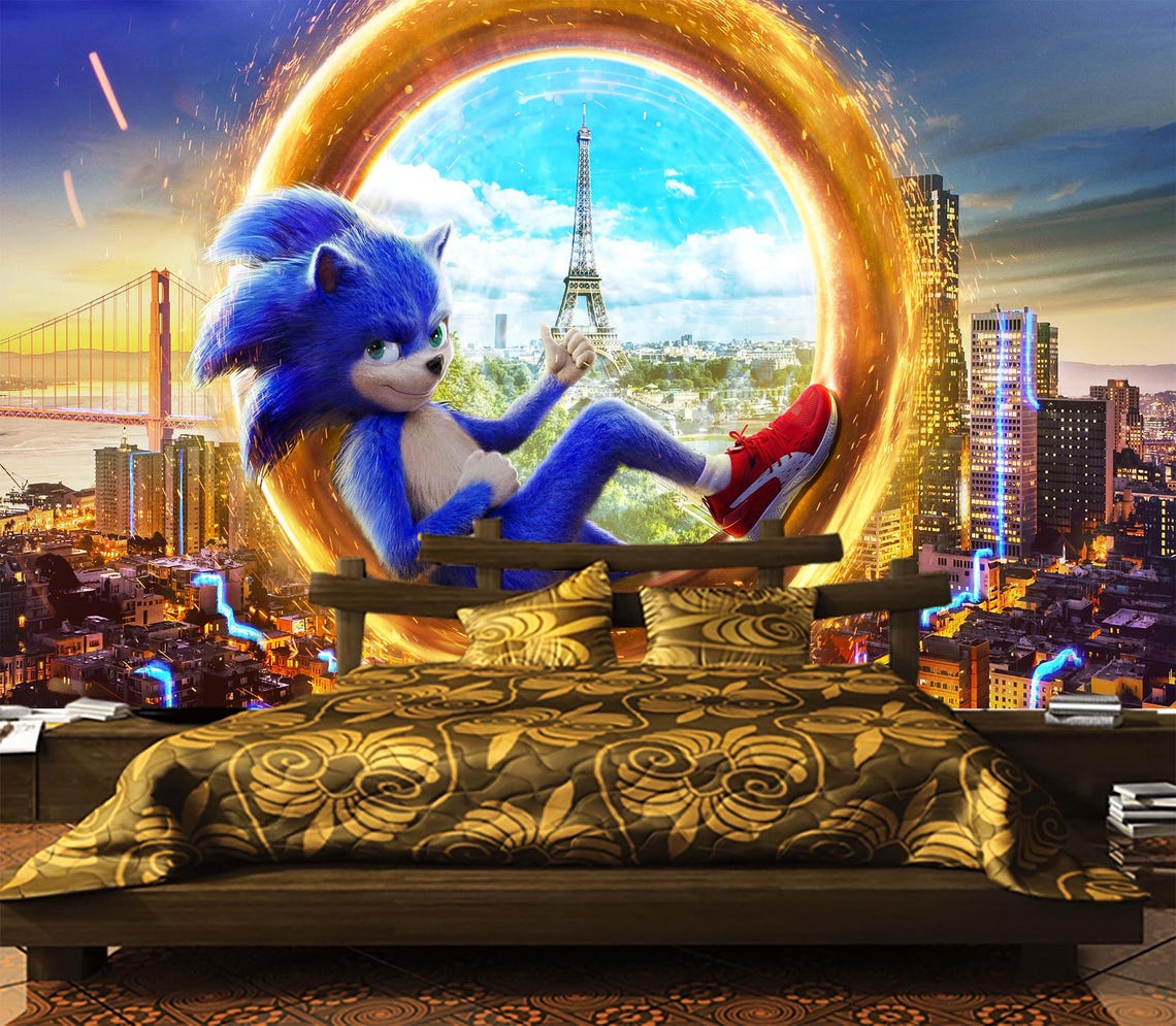 Sonic the Hedgehog 3 Wallpaper: Self-adhesive Non-woven Wall Art - Etsy