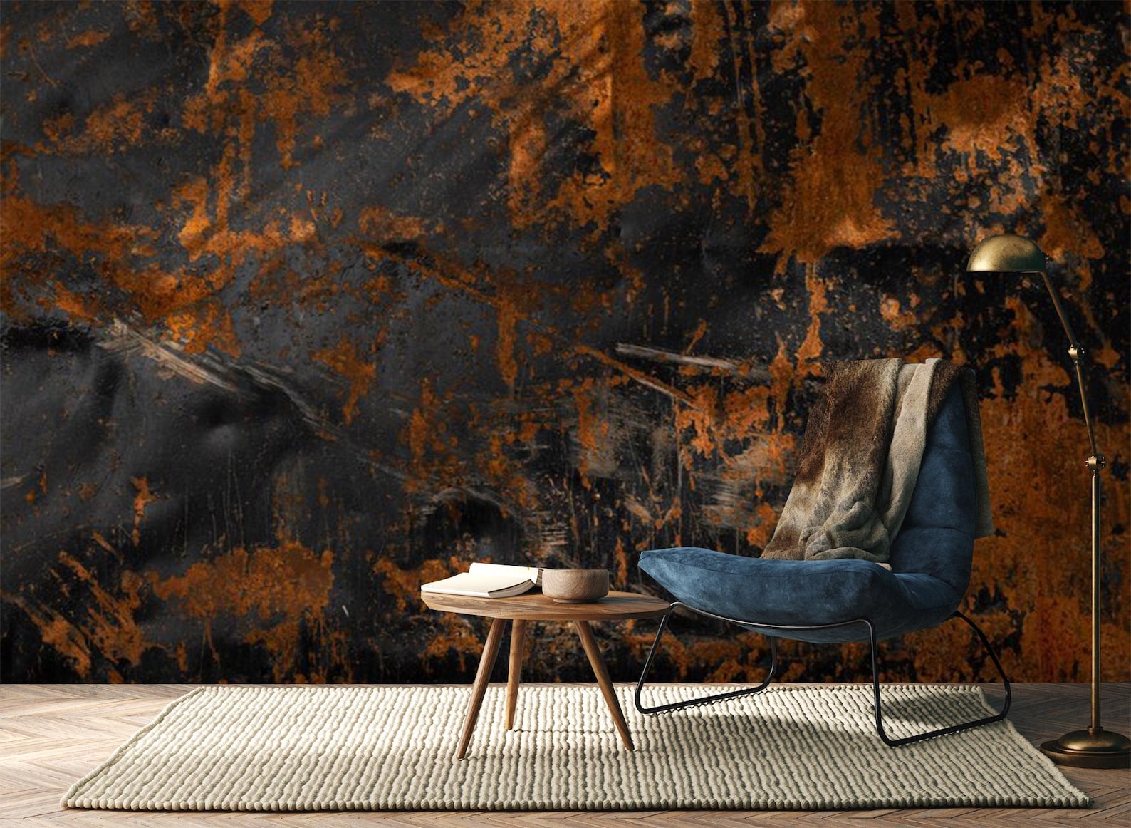 Rusty Metal Wallpaper, Rust Wall Mural, Metal Peel and Stick Wallpaper ...