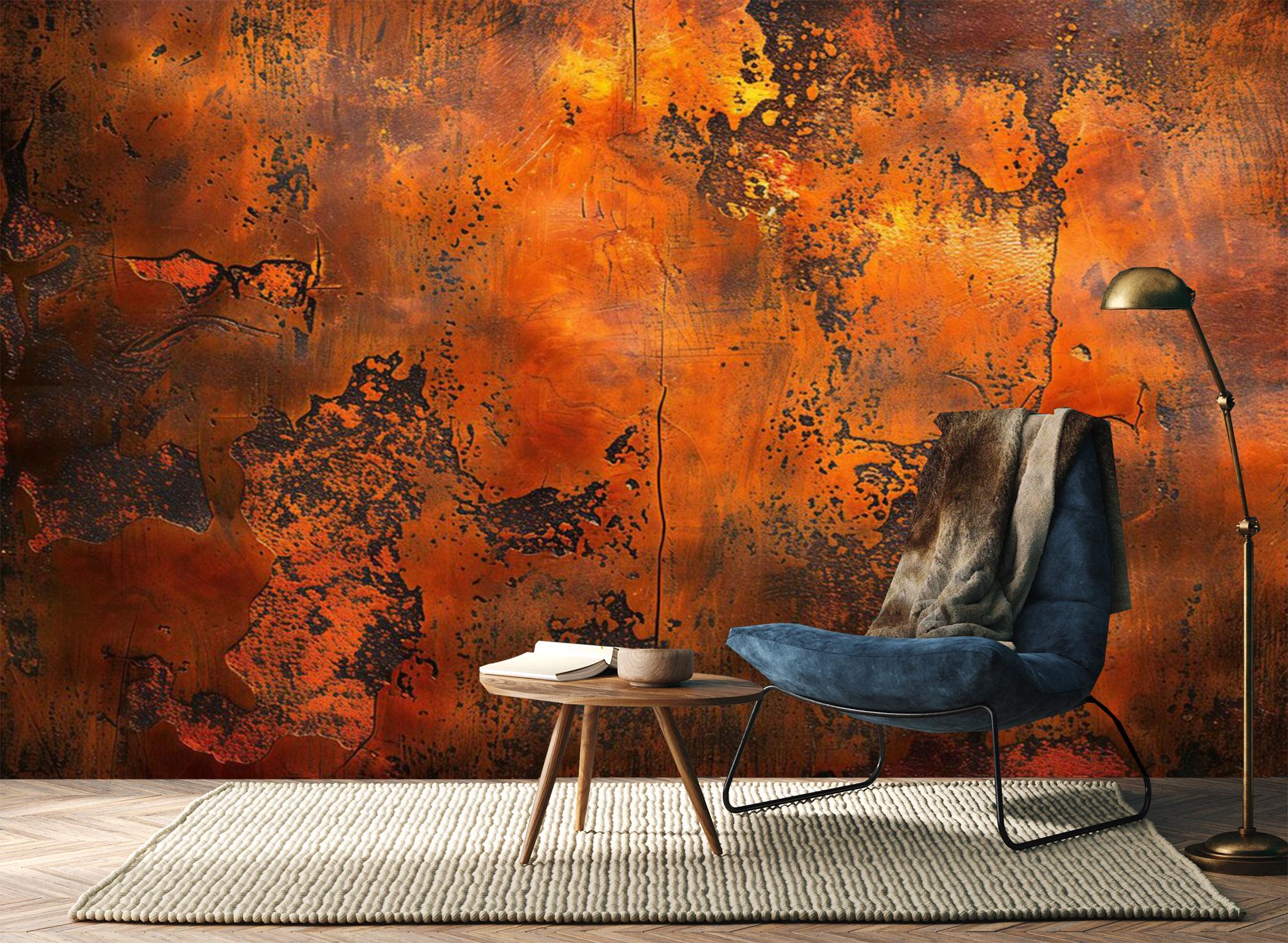 Rusty Copper Metal Wallpaper Peel and Stick Industrial Distress Wall ...