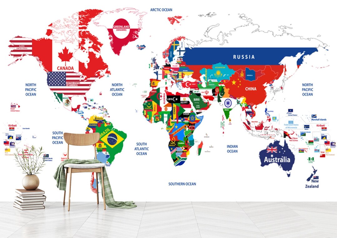 Country Flags Wallpaper,world Map Wallpaper Self Adhesive,self Adhesive ...