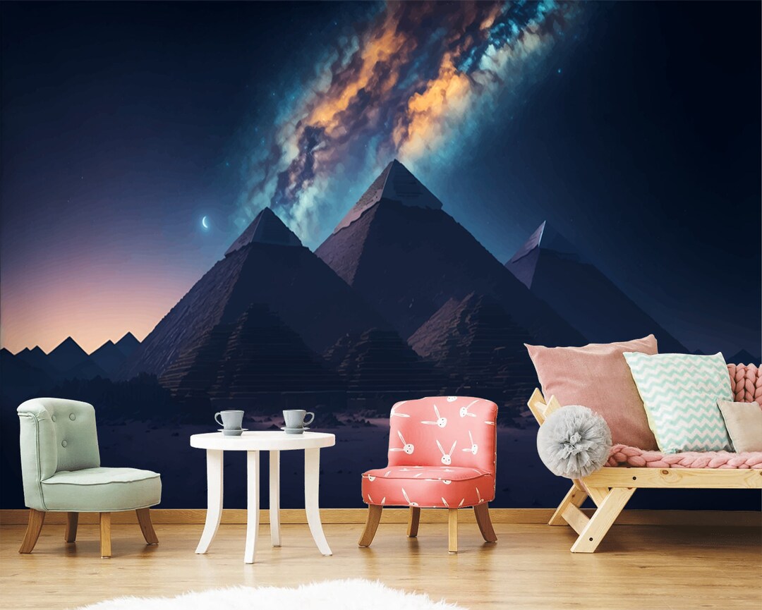 Egyptian Pyramid Wallpaper Peel and Stick,egyptian Pyramids Wall Decor ...