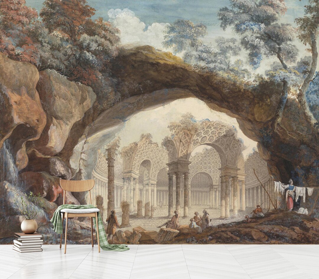 Antique Ruins Landscape Mural Wallpaper,classical Architecture Scenic ...
