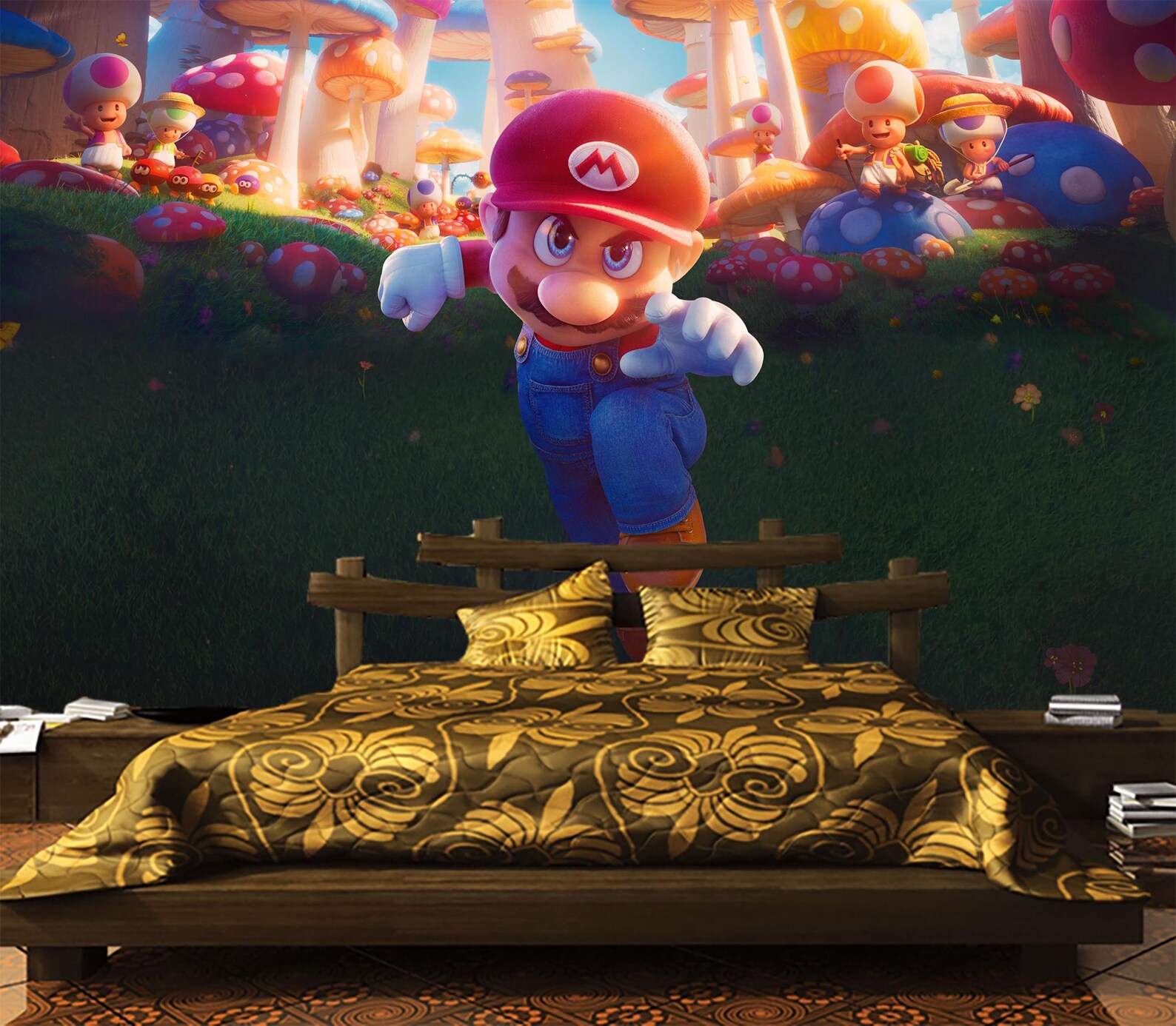 Super Mario Wallpaper,super Mario Peel Stick, Mario Wall Art,self ...