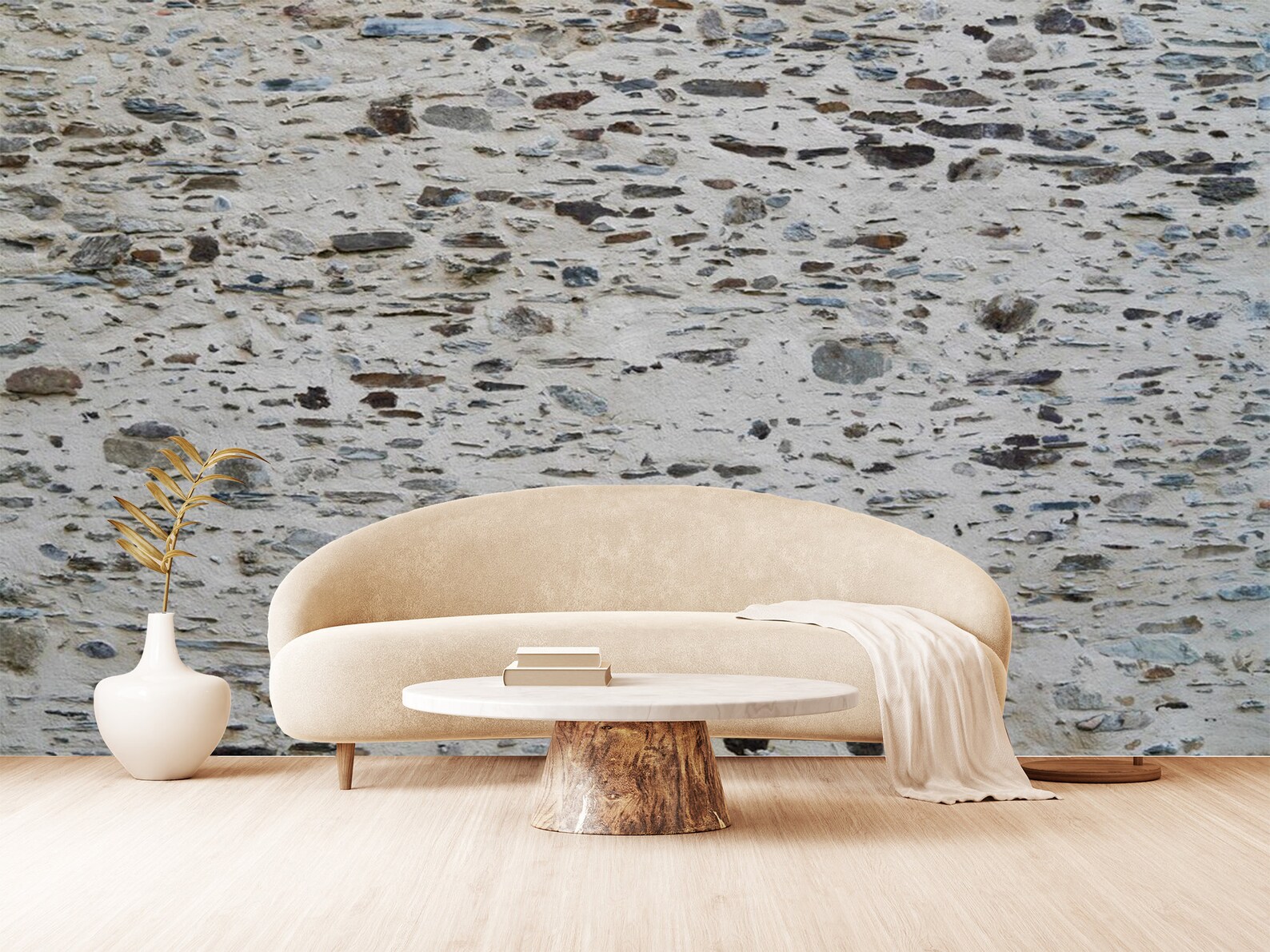 Textured Stone Wallpaper, Stone Look Wall Design, Stylish Look With ...