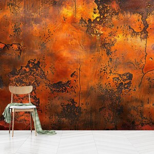 Rusty Copper Metal Wallpaper Peel and Stick Industrial Distress Wall ...