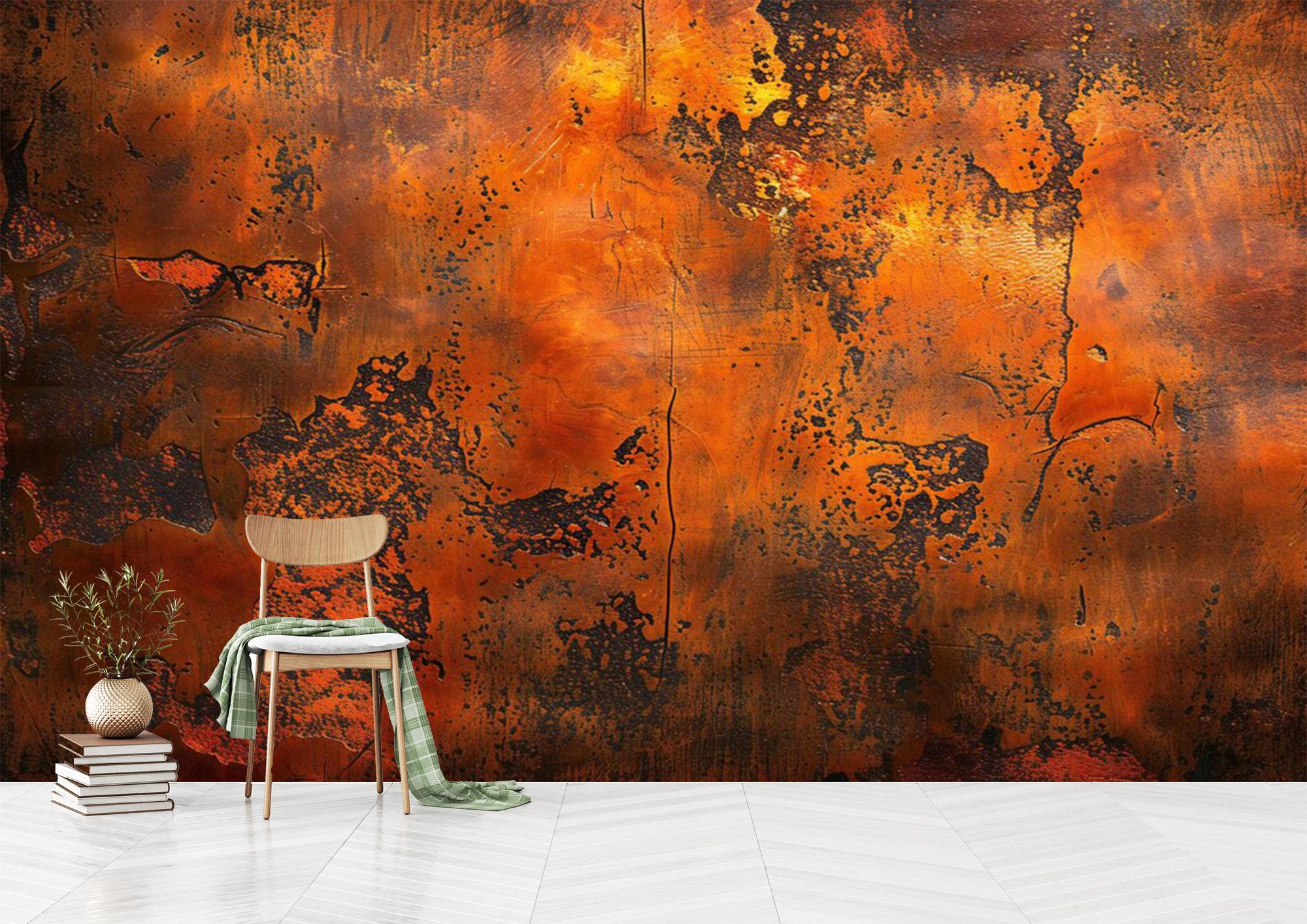 Rusty Copper Metal Wallpaper: Industrial Peel and Stick Wall Mural - Etsy
