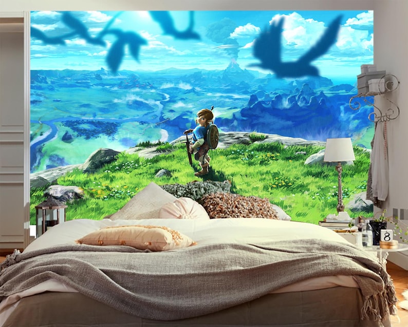 Zelda Wallpaper Zelda Mural Legend of Zelda Vinyl Wallpaper Wall Mural ...
