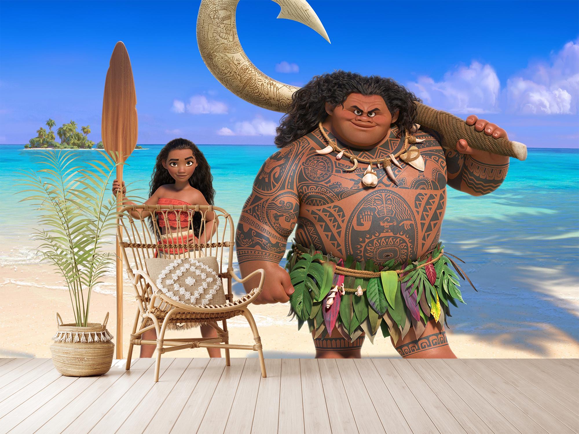 Moana & Vaiana Kids Room Wallpaper: Peel and Stick Mural - Etsy