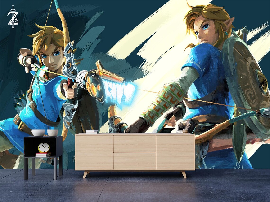 Game Art Zelda Wallpaper Gaming Art Peel and Stick Playroom Vinyl ...