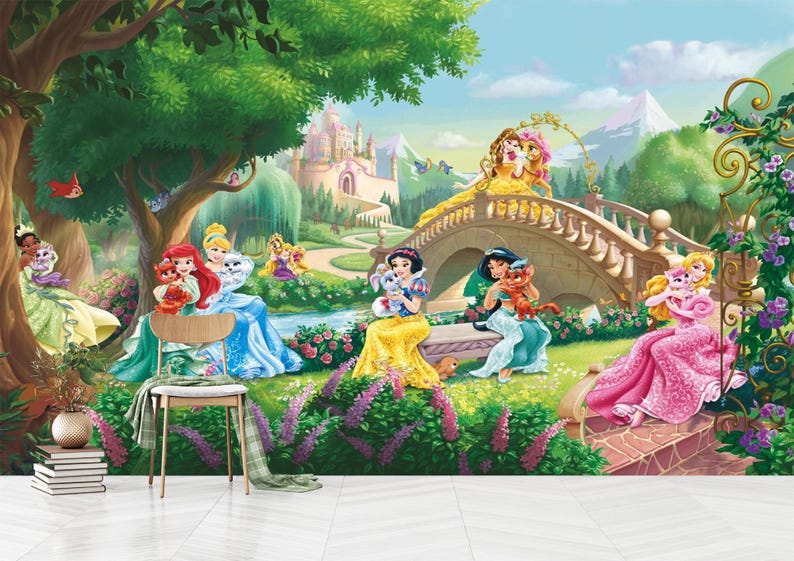 Princess Mural: Peel and Stick Non-woven Wallpaper - Etsy