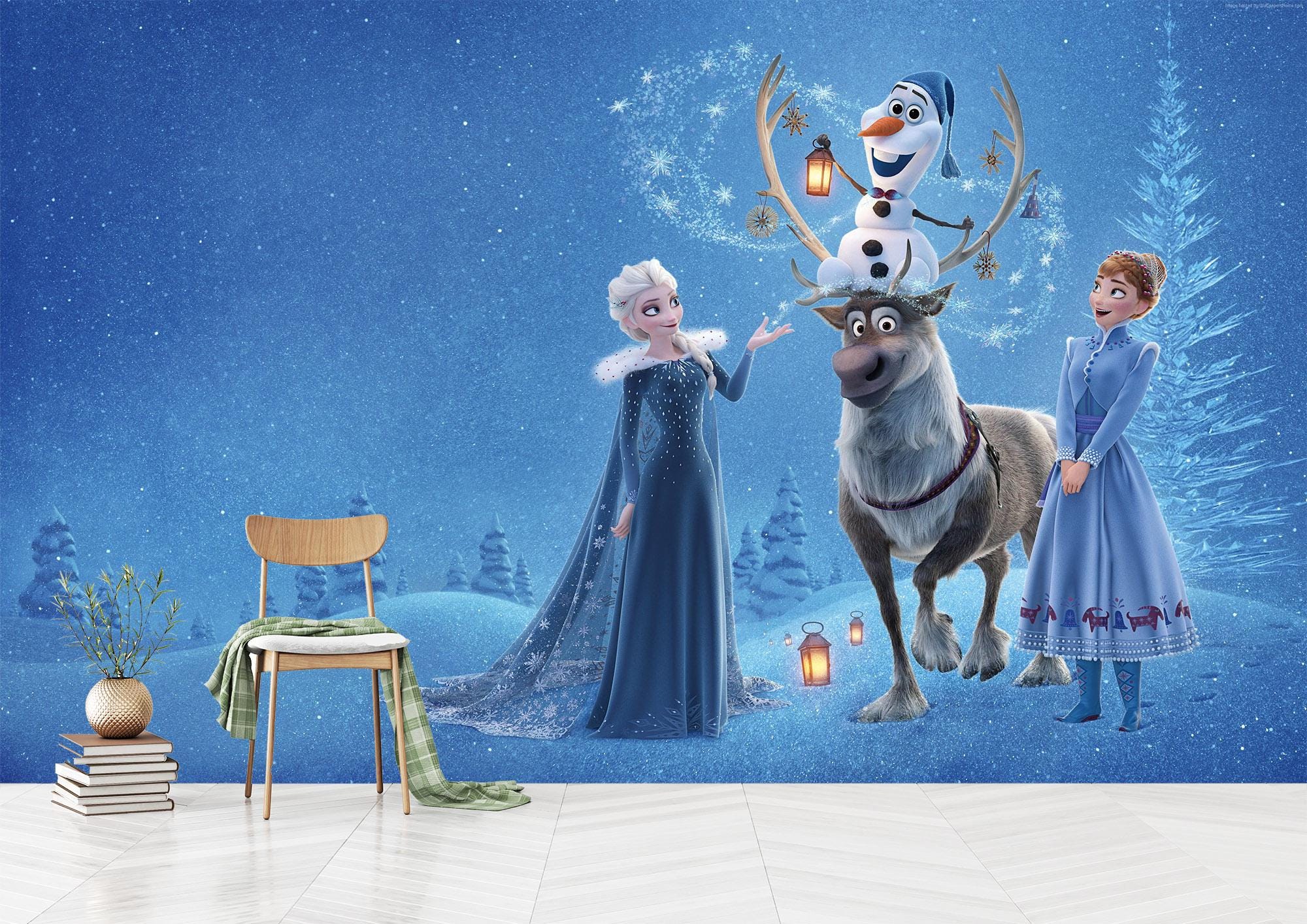 Frozen Elsa and Anna Themed Kids Room Wallpaper Peel and Stick,kids ...