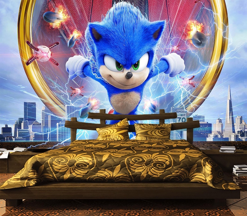 Sonic the Hedgehog Wallpaper: Peel and Stick Wall Art - Etsy