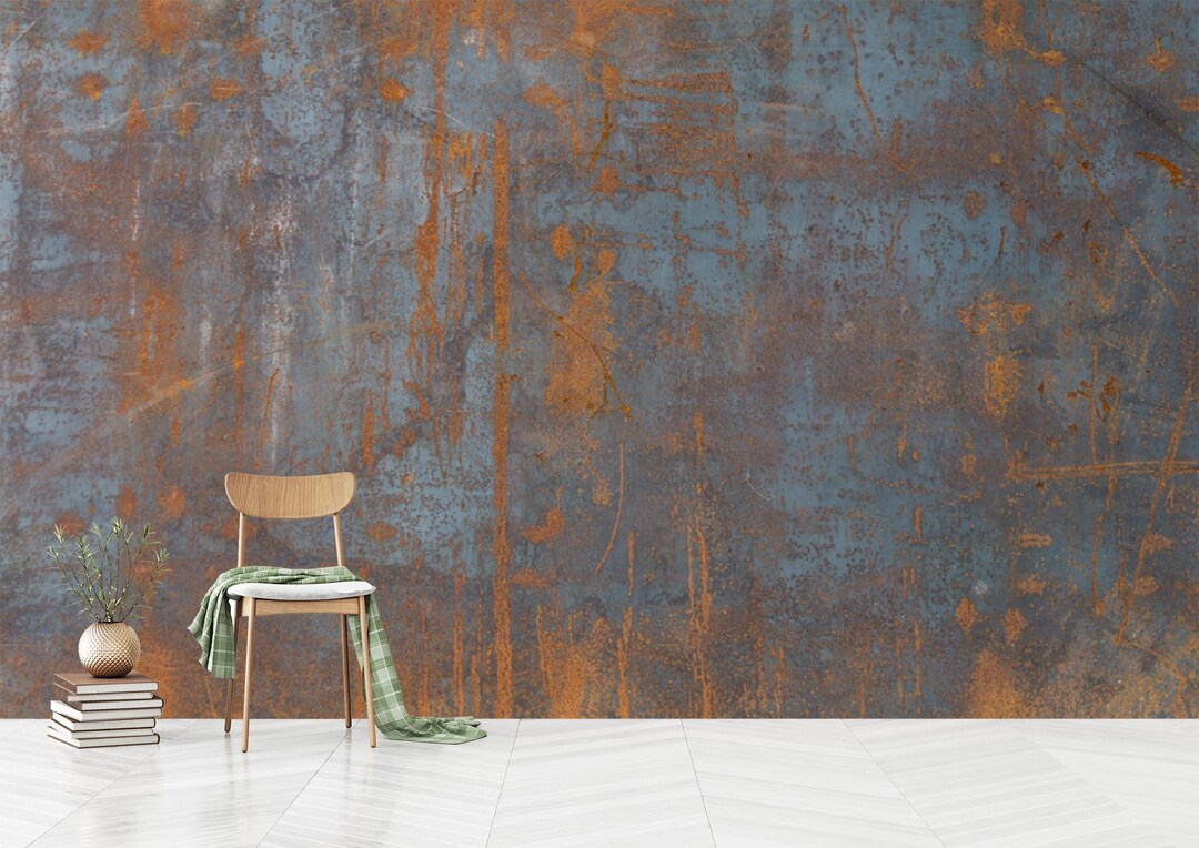 Rusty Metal Wallpaper: Industrial Rust Wall Mural, Peel and Stick - Etsy