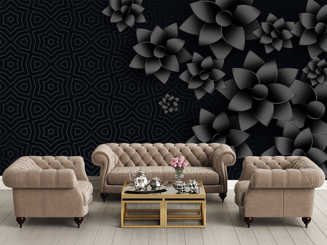 3D Flower Walpaper, Removable Wallpaper, Self Adhesive Wallpaper Peel ...