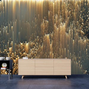 Gold Luxury Wallpaper,gold Strip Wall Design,self-adhesive,peel and ...