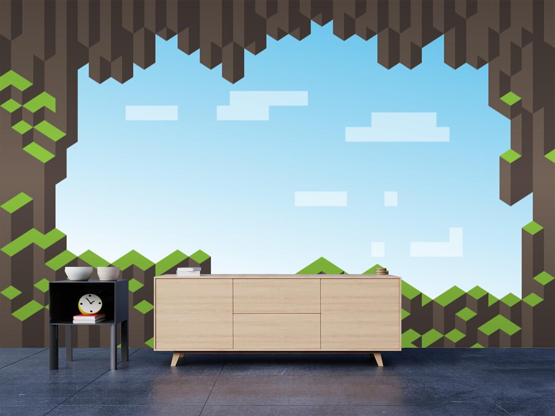 Pixel Art Video Game Wall Mural: Retro Self-adhesive Wallpaper - Etsy