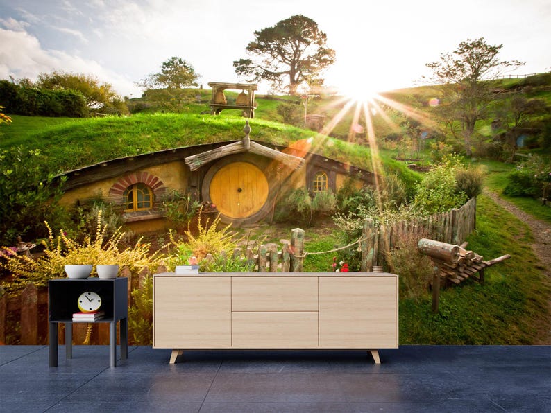 Hobbit House Mural,hobbit Wallpapr,movie Decals,movie Wall Decor,self ...