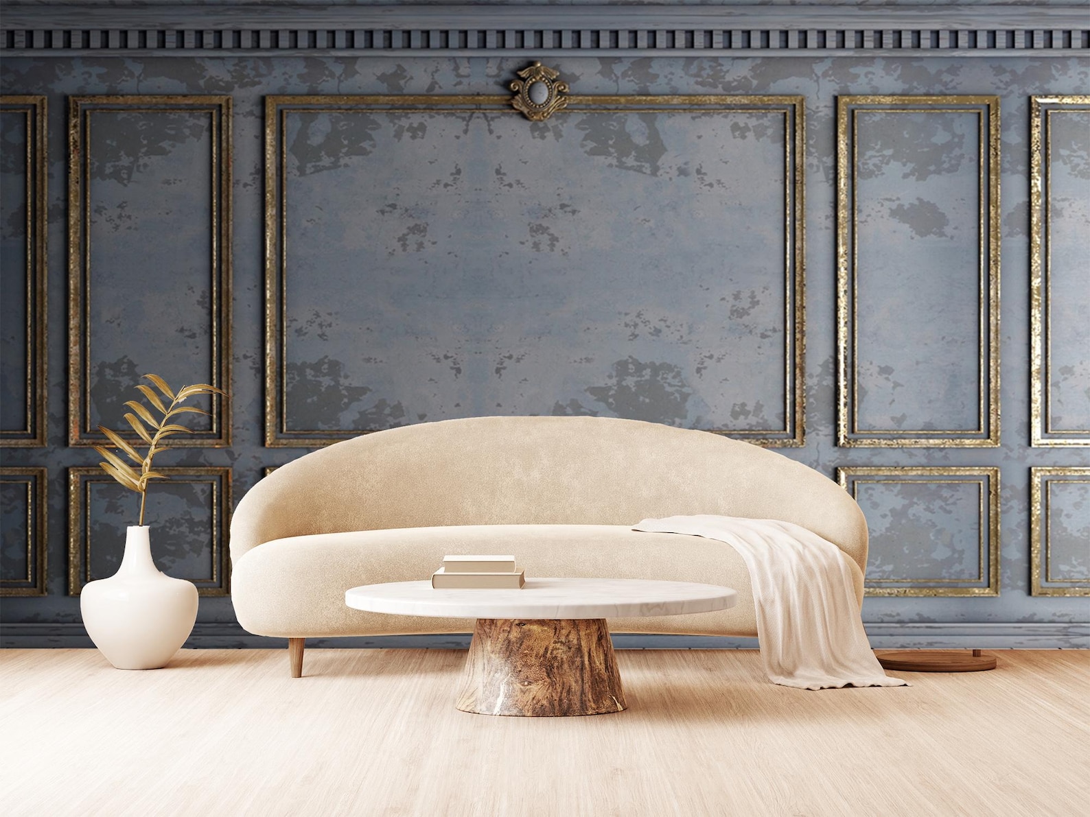 Antique Stucco Wood Panel Wallpaper Mural: Peel and Stick or Non-woven ...
