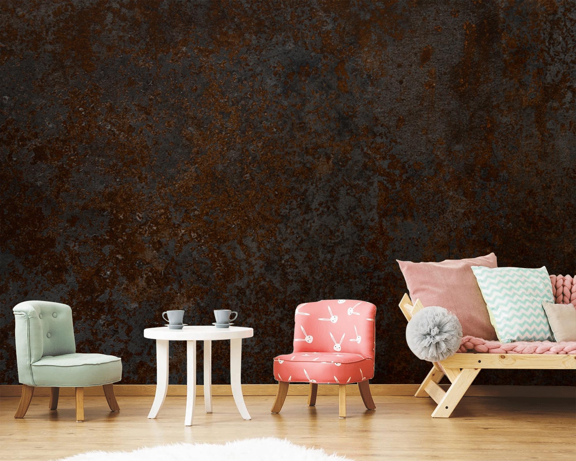 Dark Rusty Iron Wallpaper: Metal Cladding Mural (peel and Stick or Non ...