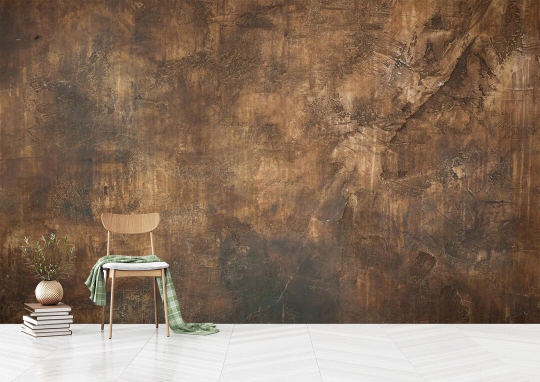 Venetian Bronze Stucco Wallpaper: Modern Industrial Peel and Stick - Etsy