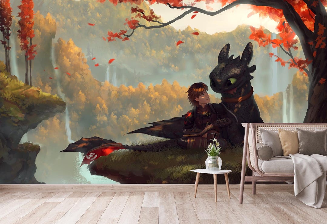 Hiccup Toothless Wallpaper,how to Train Your Dragon Peel and Stick or ...
