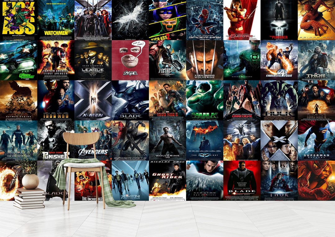 Marvel Movie Posters Wallpaper Peel and Stick,avengers Movie Posters ...