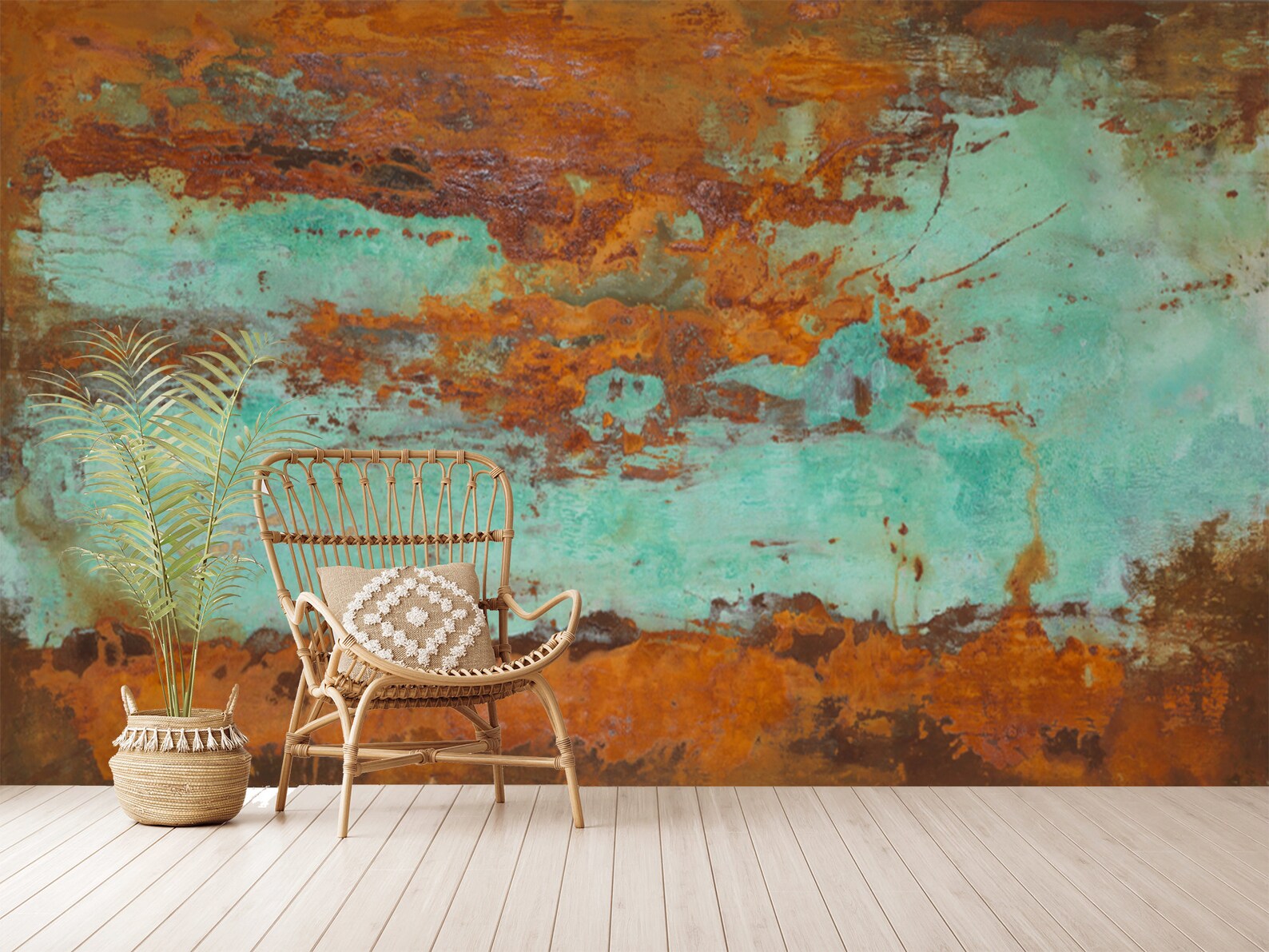 Rust Metal Mural: Textured Industrial Peel and Stick Wallpaper - Etsy