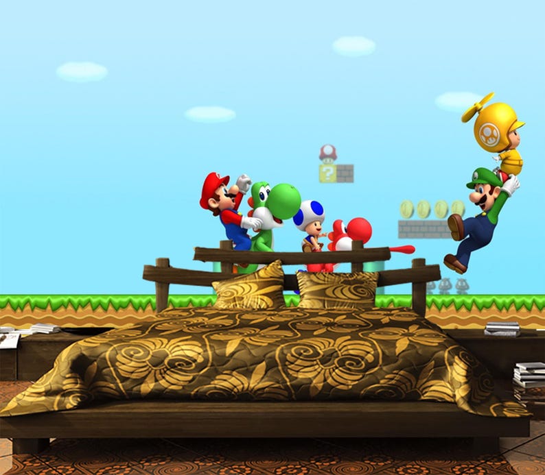 Super Mario Bros. Wallpaper Mural: Kids Room Decor (peel and Stick) - Etsy