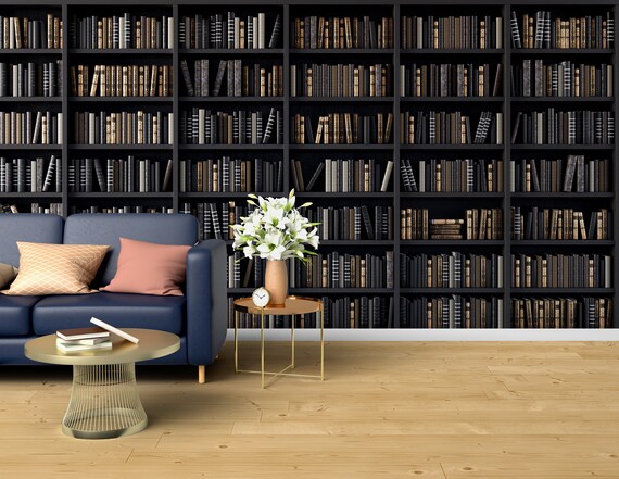 Faux Bookcase Wallpaper Fake Bookshelf Wallpaper Design Ideas