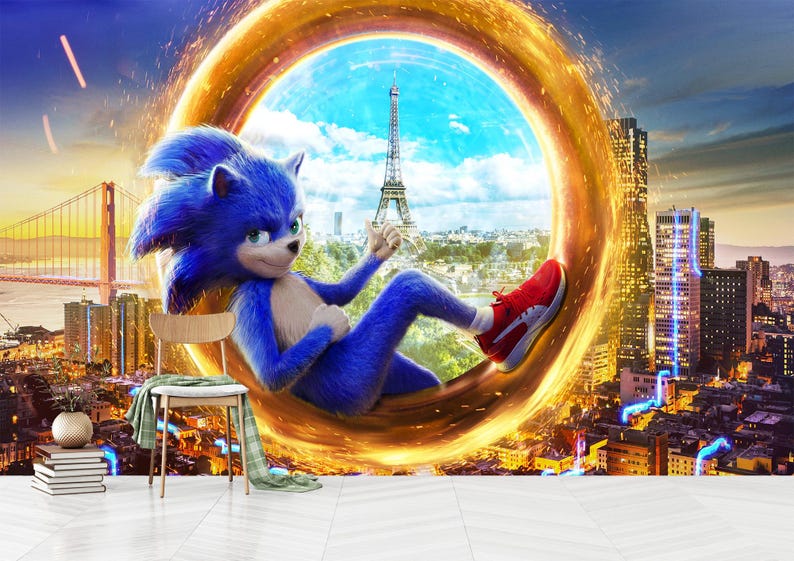 Sonic the Hedgehog 3 Wallpaper: Self-adhesive Non-woven Wall Art - Etsy