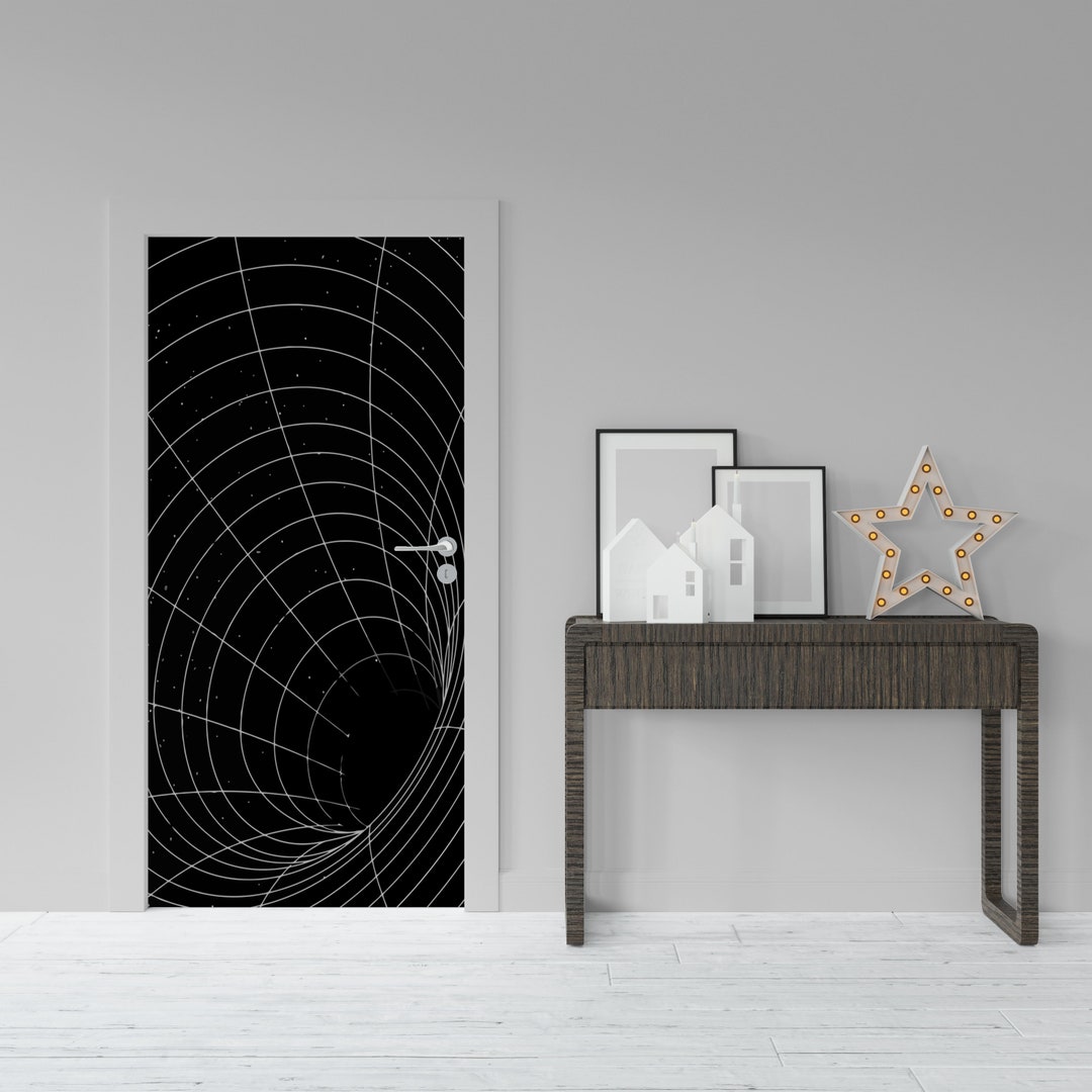 Door Wallpaper, Illusory Background Like 3D White Thin Line Squares ...