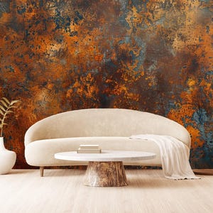 Rusty Metal Look Wallpaper: Dark Copper Peel and Stick, Non Woven - Etsy