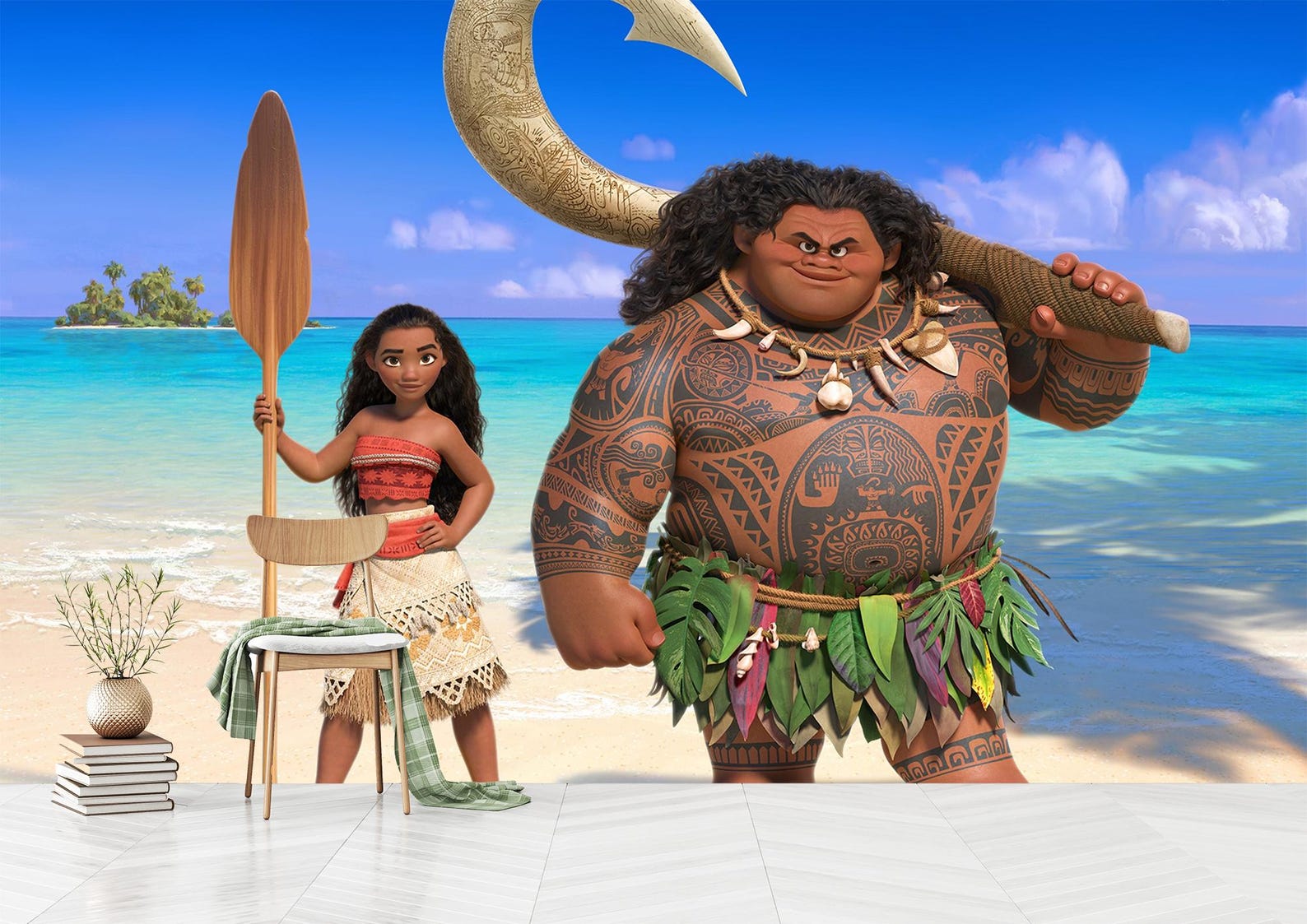 Moana & Vaiana Kids Room Wallpaper: Peel and Stick Mural - Etsy